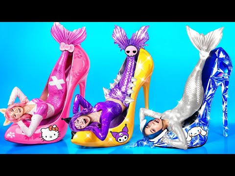 Poor vs Rich vs Giga Rich Mermaid Triplets! How to Become a Mermaid?