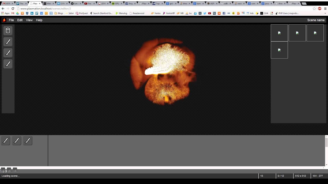 WebGL / three.js / GPGPU fireball simulation test