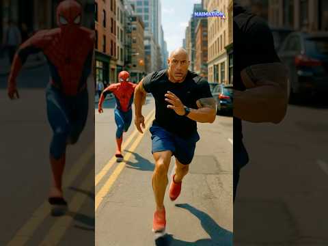 The Rock chased by Spiderman #funny #cartoon #comedy #cat #cutecat #spiderman #animation #catvideos