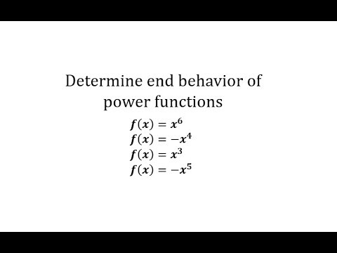 Determine the End Behavior of Power Functions