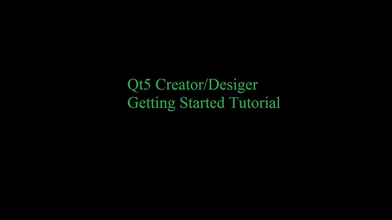 Getting started with Qt5 Creator/Designer
