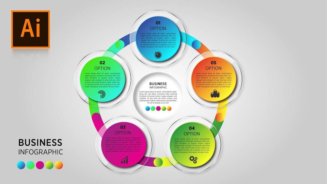Illustrator Tutorial: Circular Business Infographics template free