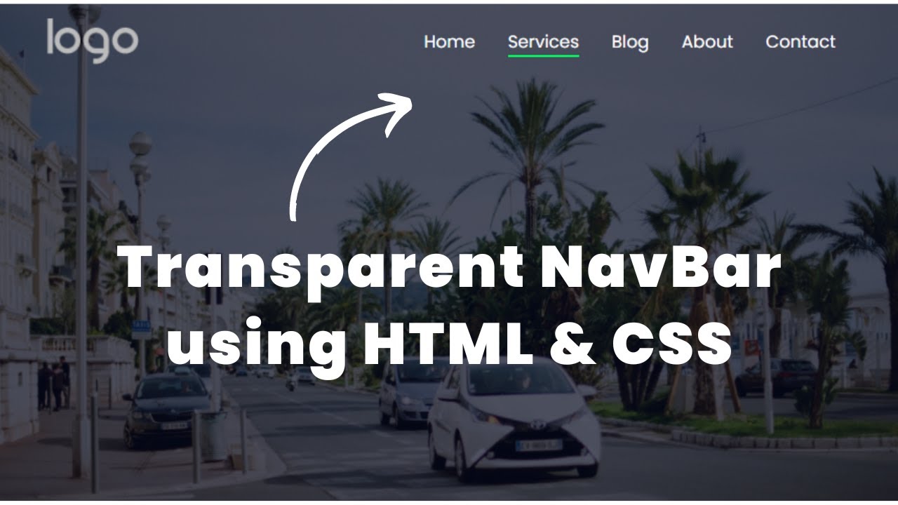 Transparent NavBar | With Simple and Smooth Animation using HTML & CSS