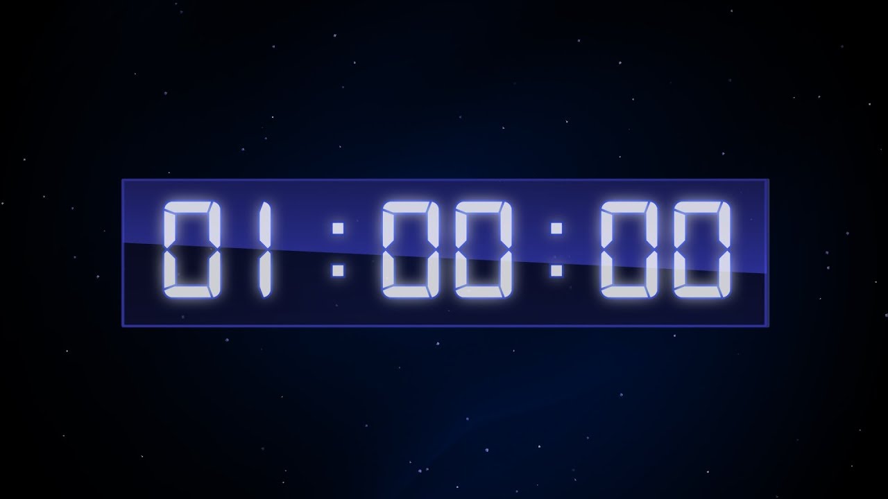 Digital Clock 1 Hour 00:00:00 - 01:00:00