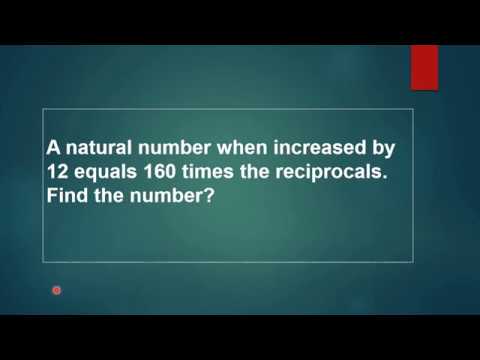Find number, if it increased by 12 equals 160 times the reciprocals❓🤔