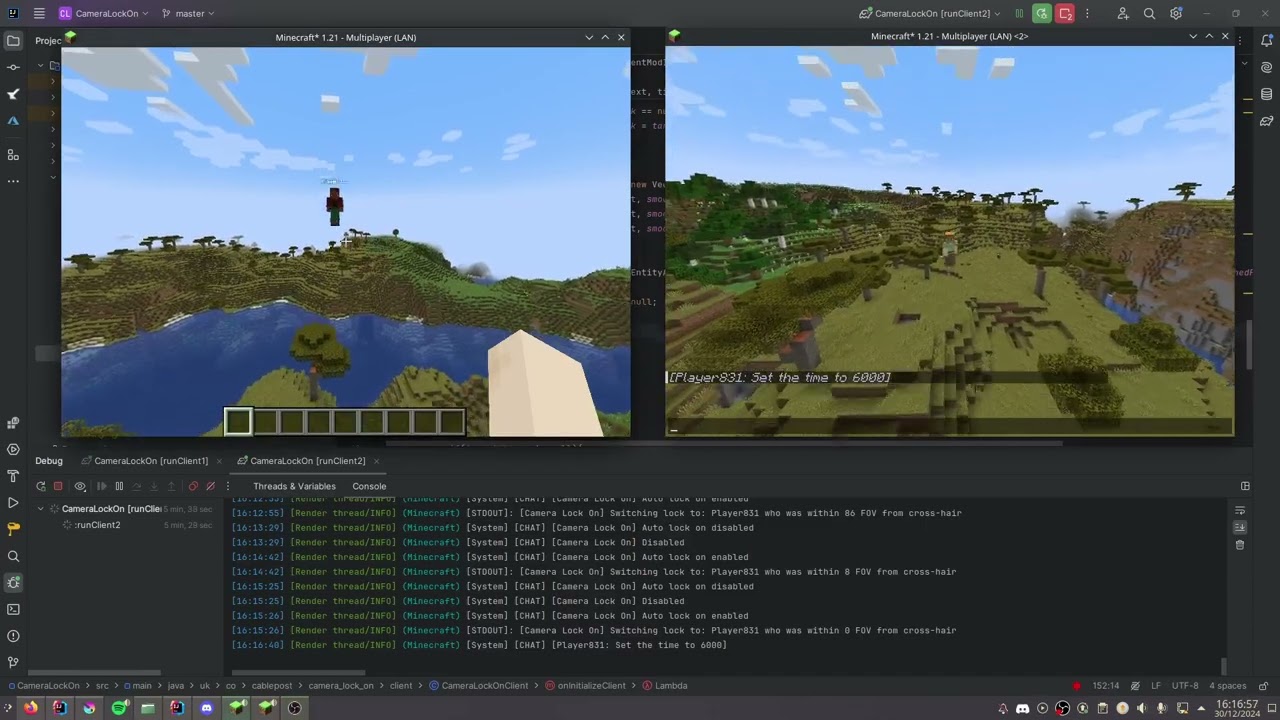 Camera Lock On - Minecraft Fabric Mod