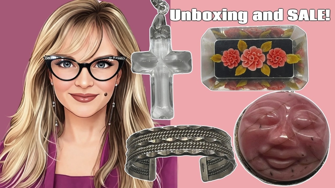 Vintage Jewelry UNBOXING and SALE! Unusual Old Pieces!!! Sterling Silver, Lucite,  ART DECO !