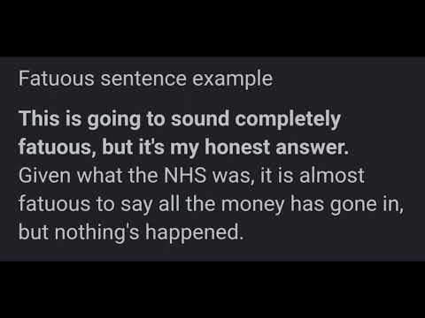 Fatuous meaning sentence and pronunciation