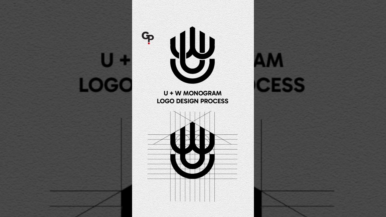 U + W Monogram Logo Design Process | Adobe Illustrator Tutorial #logodesign #adobeillustrator