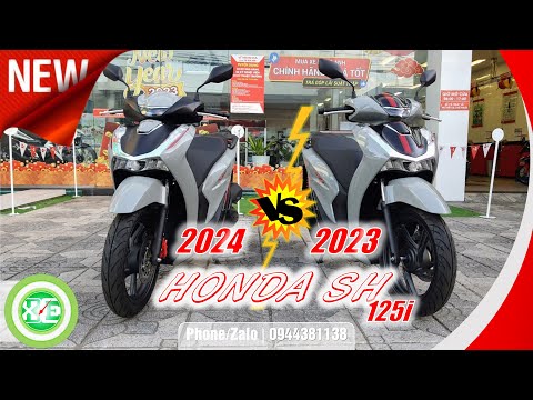 XE & XE | So sánh Honda SH 125i 2023 & SH 125i 2024 - Thể thao ABS | Xám xi măng | Xám đen