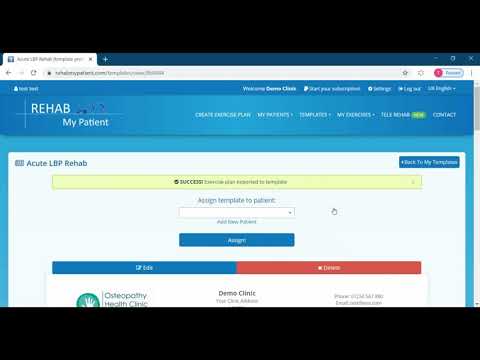 Export To Template | Rehab My Patient