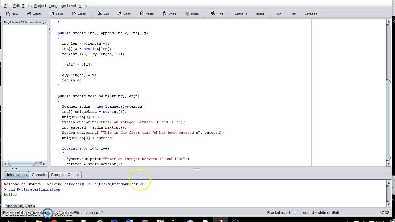 72020: DuplicateElimination Walkthrough (MyProgrammingLab Java)