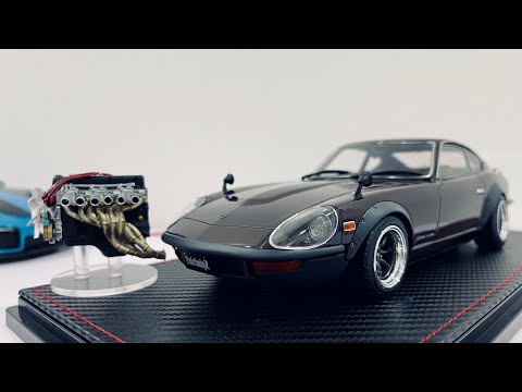 IG2454 Nissan Fairlady 240ZG (HS30) Maroon With Engine 1:18 Scale Ignition Model (Unboxing)