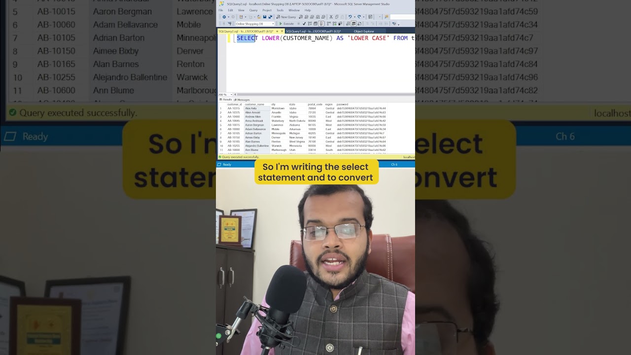 Converting Uppercase Characters into Lowercase in Seconds with SQL Server