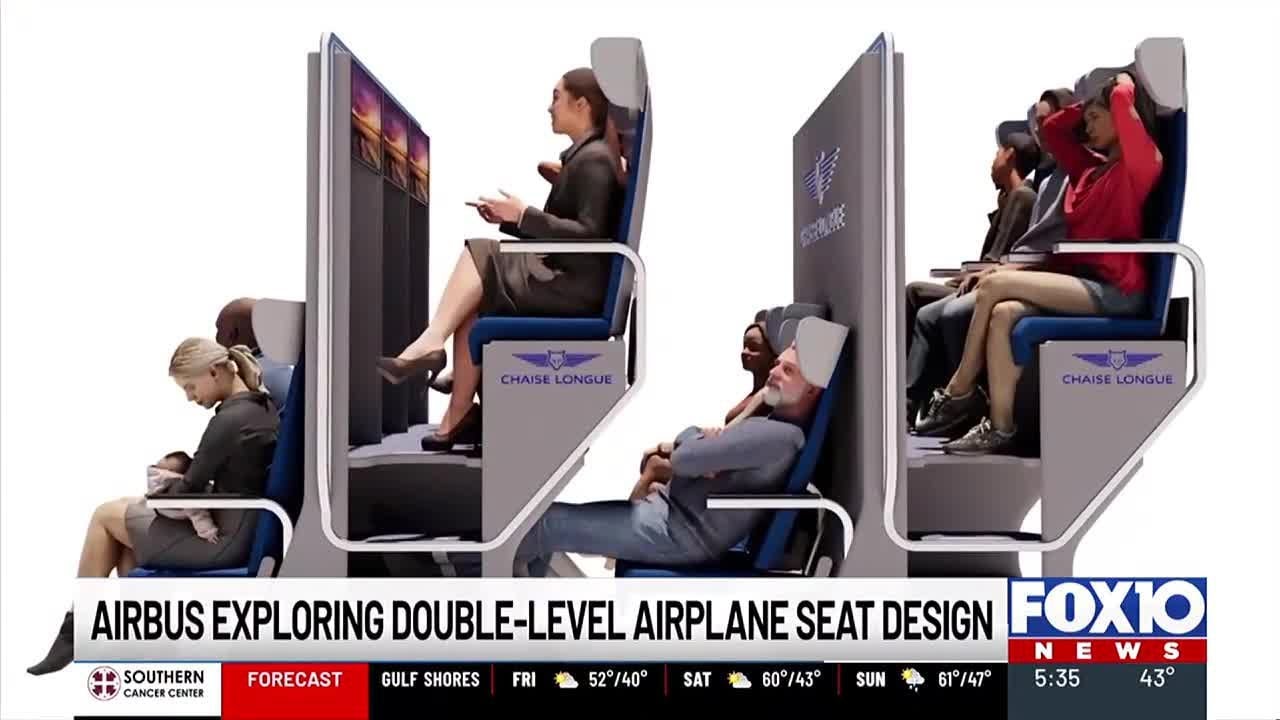Airbus exploring double-level airplane seat design