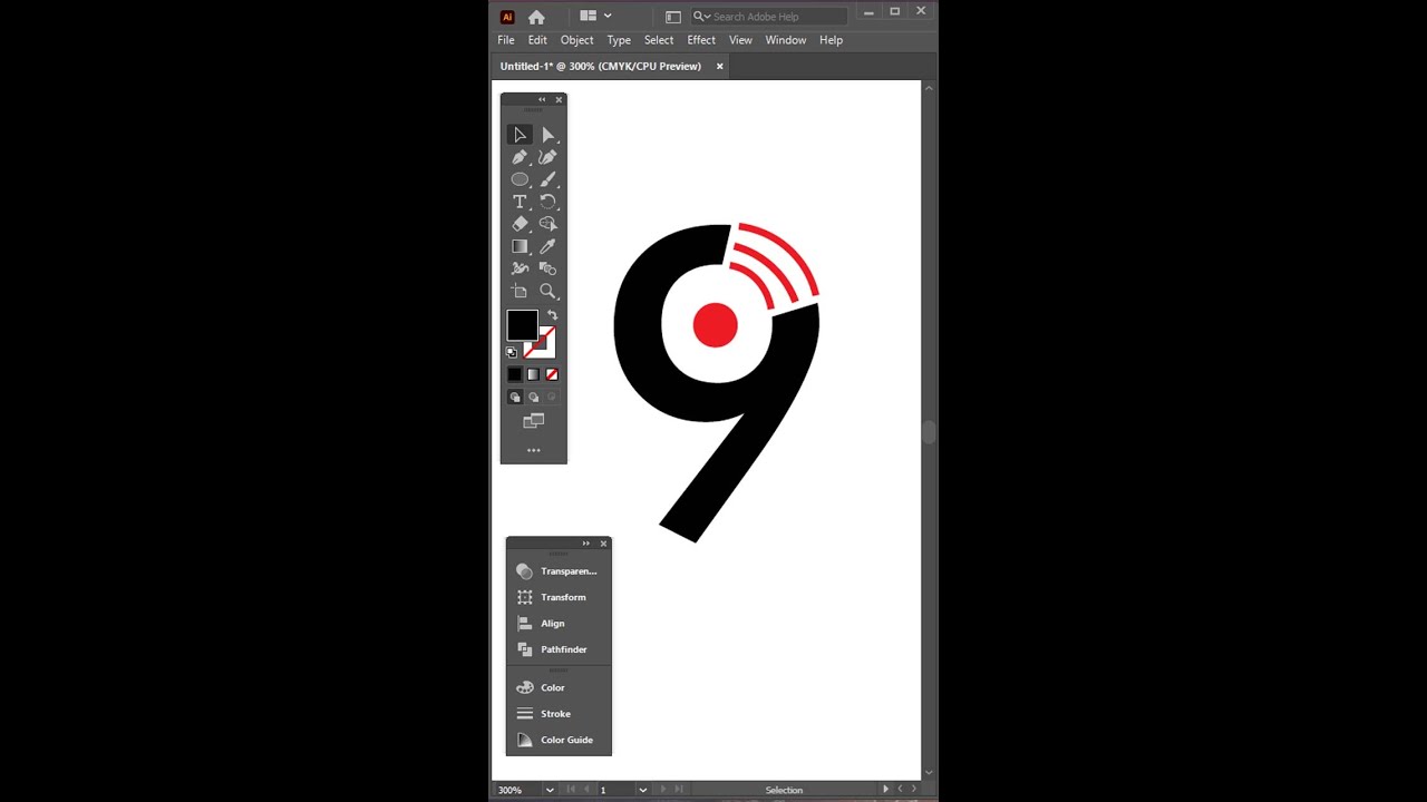 Illustrator Tutorial | Number 9 Logo Design | How to make logo design in Adobe Illustrator CC