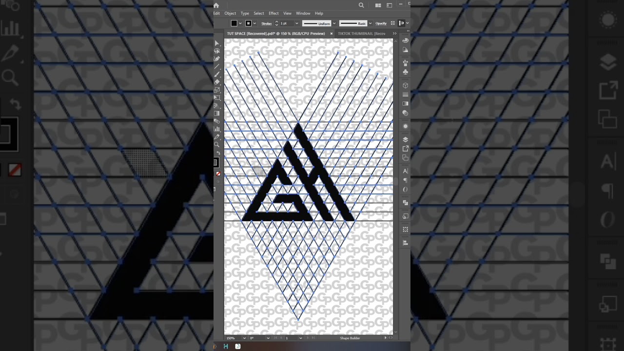 How to design G and H Logo in a triangular shape in Adobe illustrator.