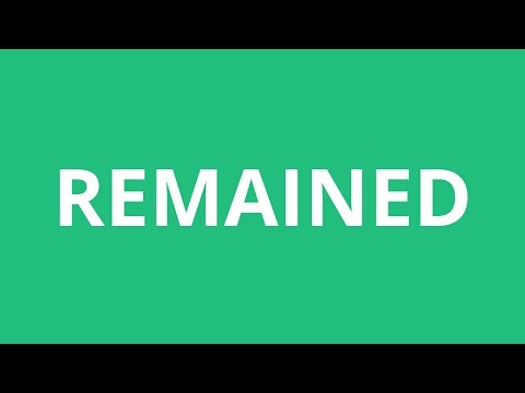 How To Pronounce Remained - Pronunciation Academy