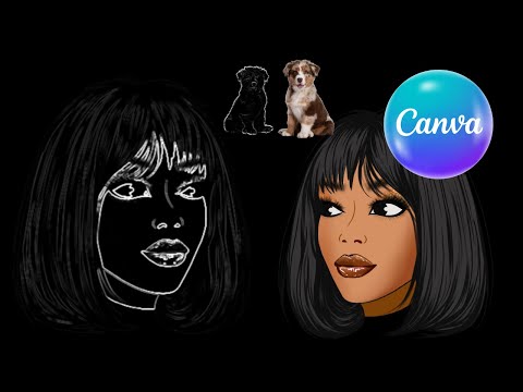 Change photo to line art with just one click in Canva #trippyedits #canva #canvatutorial