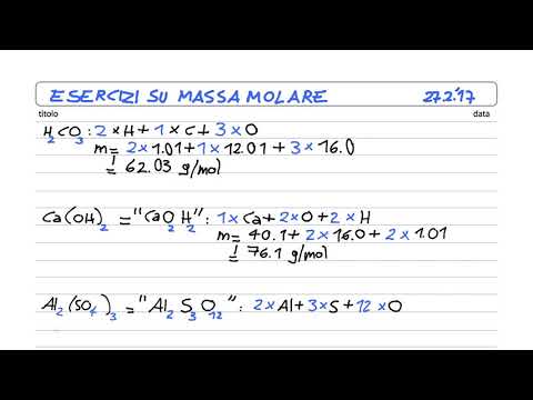 molar mass exercises (EN) / esercizi massa molare (ITA)