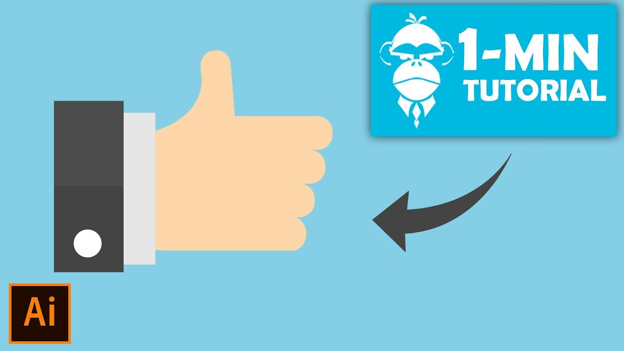 Flat Design Thumbs Up - Illustrator Tutorial