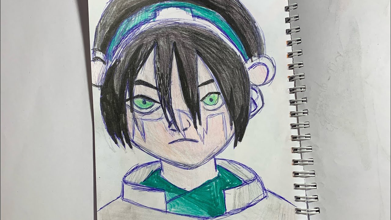 ASMR Coloring Toph from Avatar: The Last Airbender. Color with me)