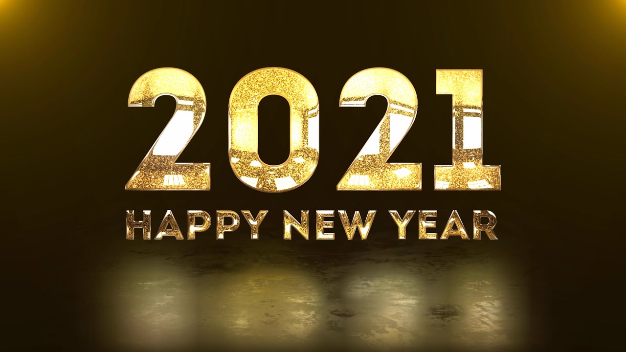 2021 Happy New Year Gold Glitter Text Video Footage