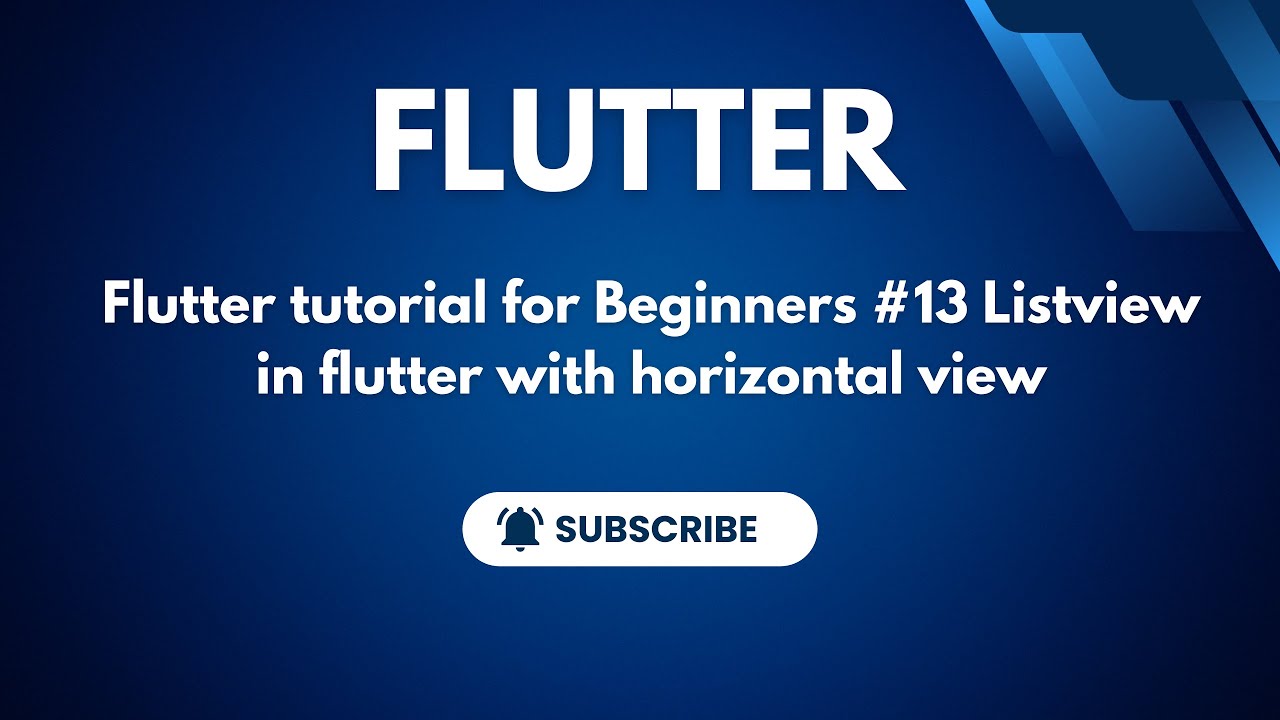 Flutter tutorial for Beginners  #13 Listview in flutter with horizontal view