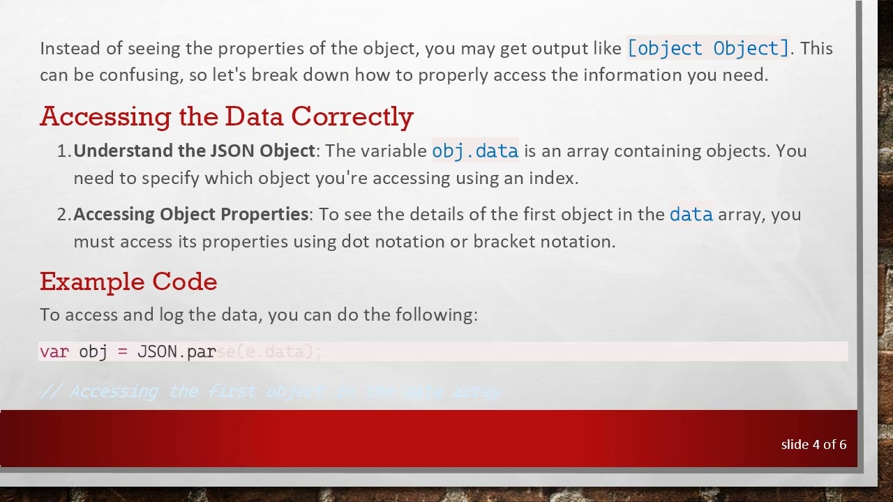 Accessing Your JSON Array in JavaScript