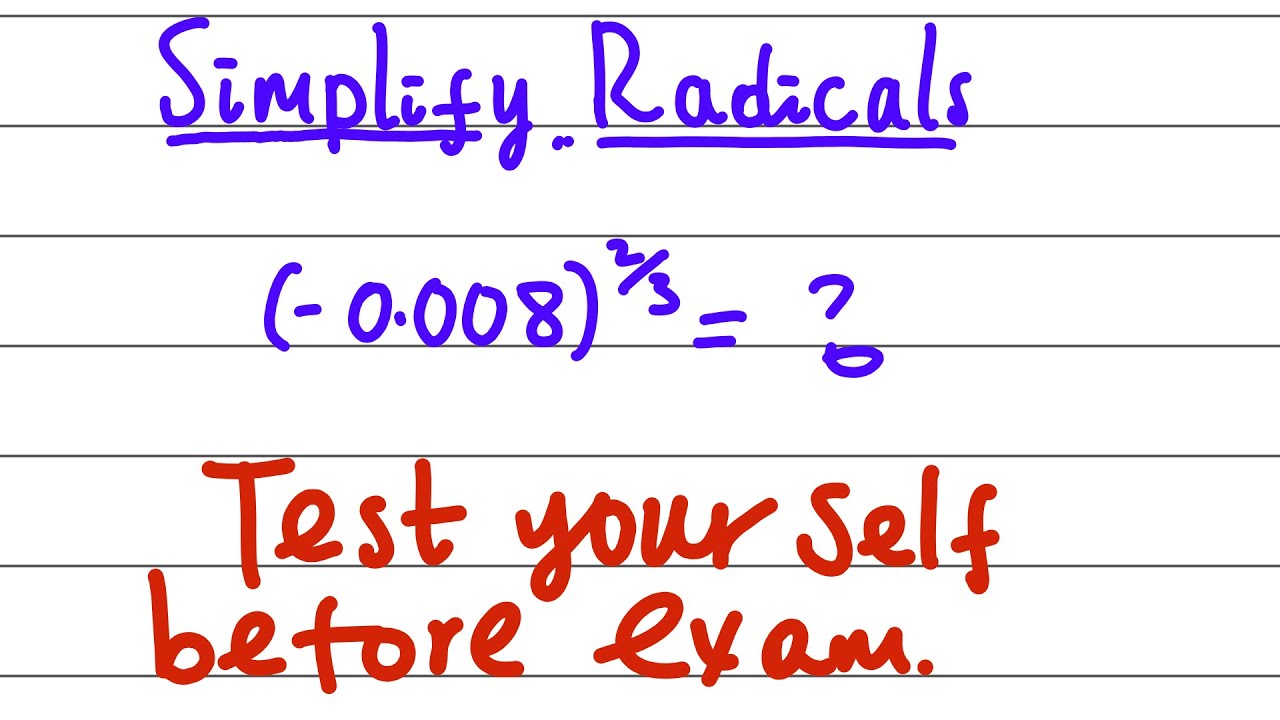 Simplify radicals // (- 0.0008)^ 2/3