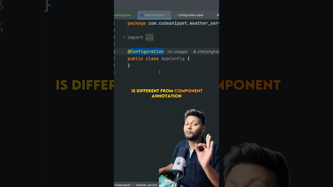 Configuration Vs Component In Spring #springplatform #coding #javaframework #springproject