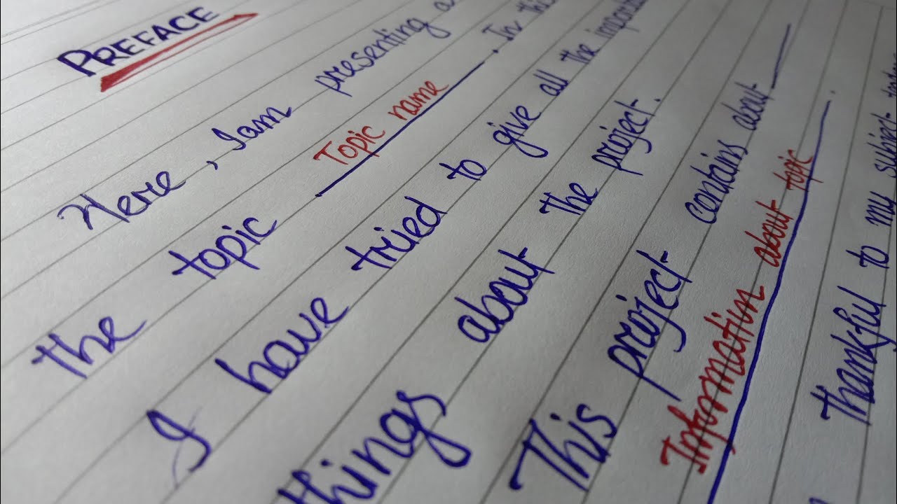 How to write Preface for project file in English l Simple preface for students