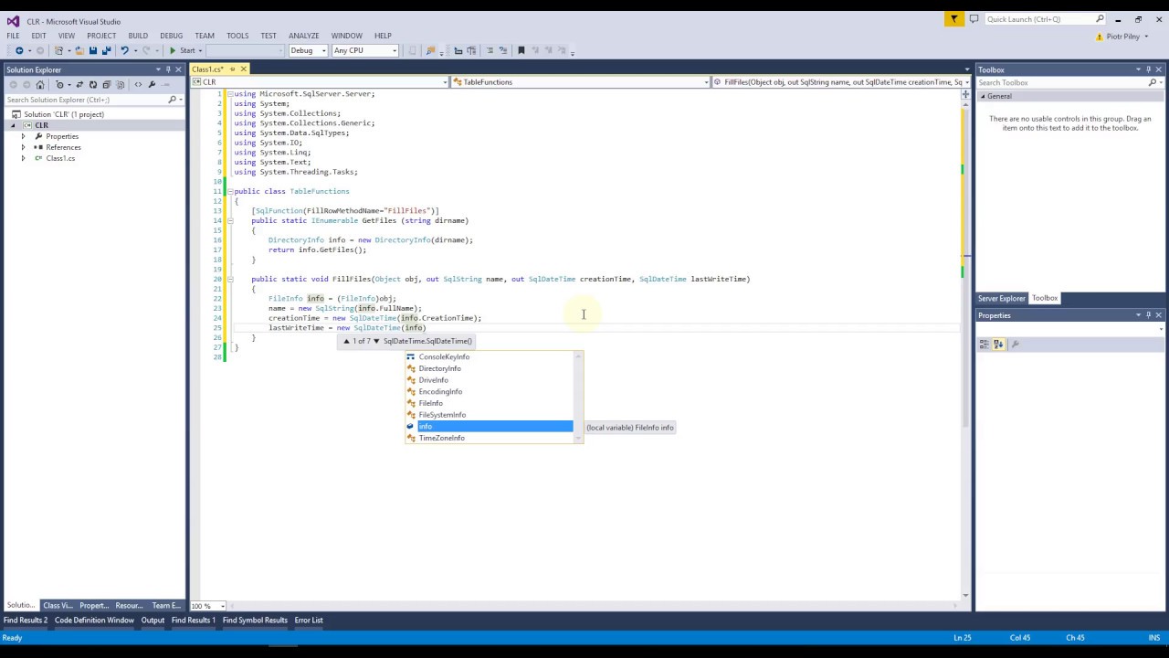 CLR extensions for SQL Server. Part 1. Table-valued User Defined Functions.
