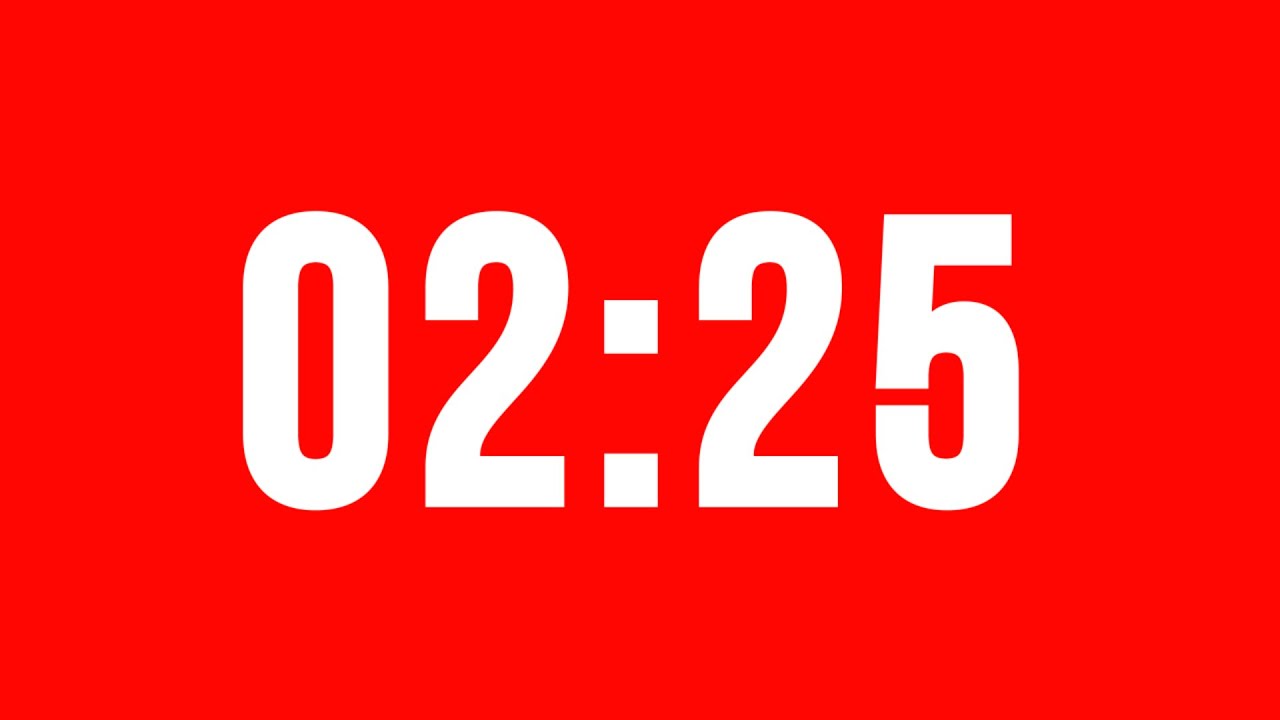2 Minute 25 Second Timer With Alarm Without Music