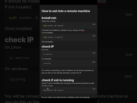 SSH into remote machine. #archlinux #windows #sshd #openssh #terminal #laptop #computer #shorts