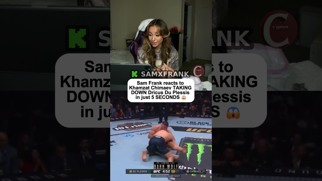 Sam Frank reacts to Khamzat Chimaev TAKING DOWN Dricus Du Plessis in just 5 SECONDS 😱