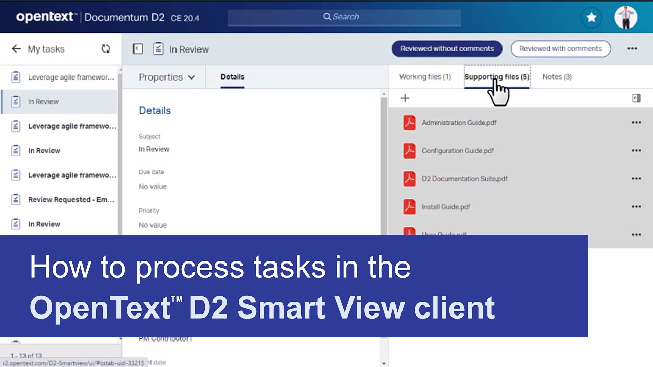 How to process tasks | OpenText Documentum D2 Smart View Client