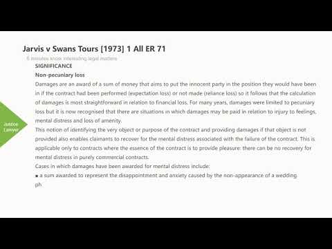 [Case Law Contract] ['non-pecuniary loss'] Jarvis v Swans Tours [1973] 1 All ER 71