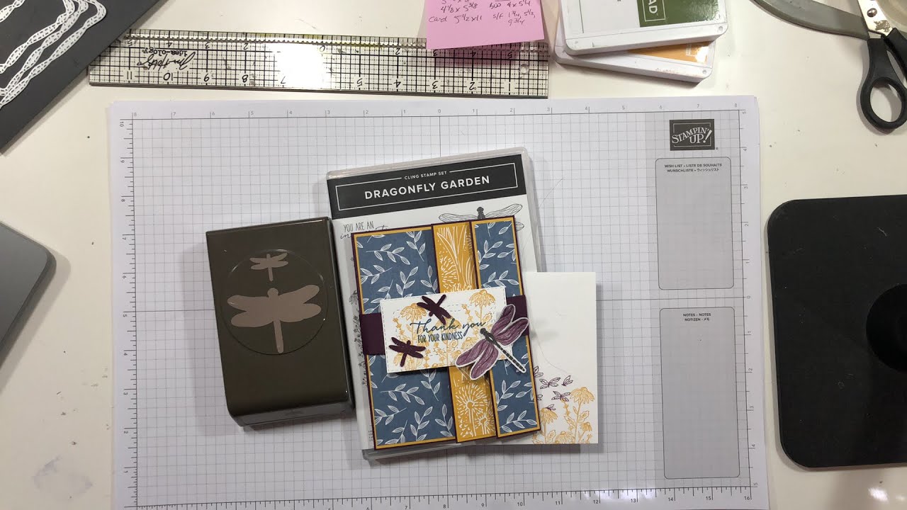 Stampin Up//Dragonfly Garden Bundle//Dragonflies Punch//Dandy Garden DSP// Easy Fun Fold Card