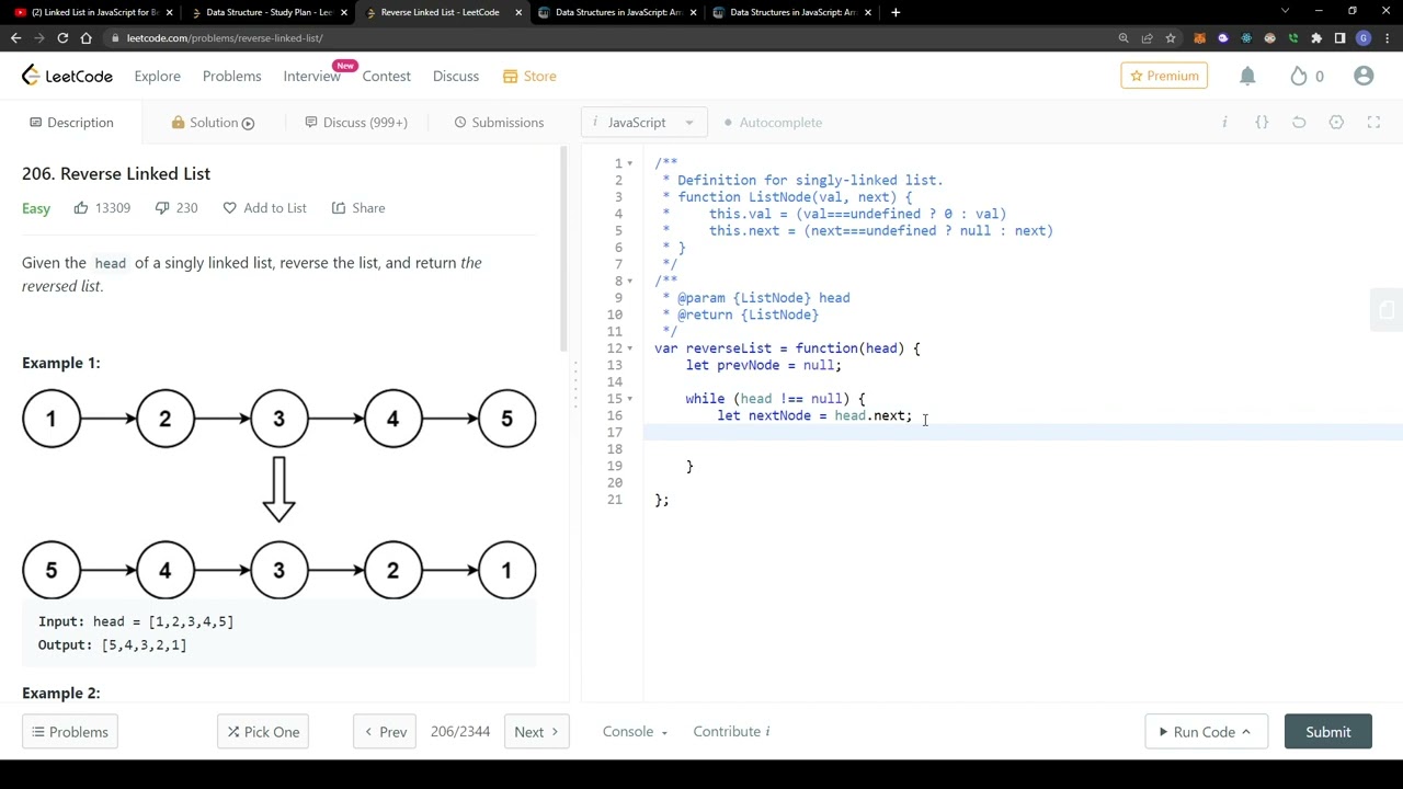206. Reverse Linked List LeetCode (Amazon Interview) Javascript