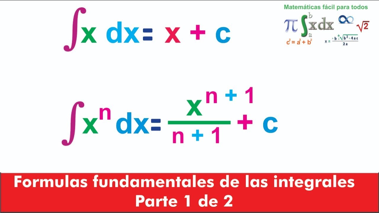 integral formulas part 1 of 2