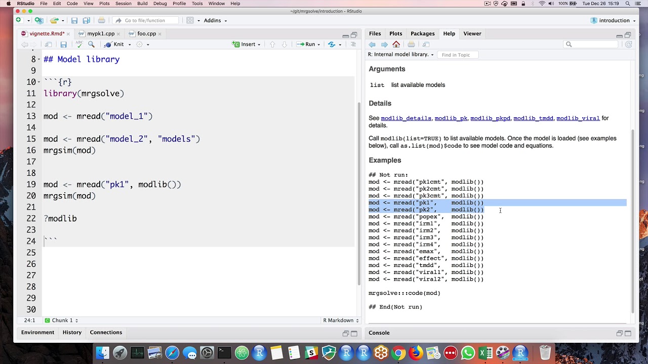 mrgsolve internal model library