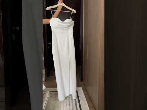 White Chiffon Dress for #Christmas Gala Dinner #Outfits #DressDazzle #Shorts #GRWM