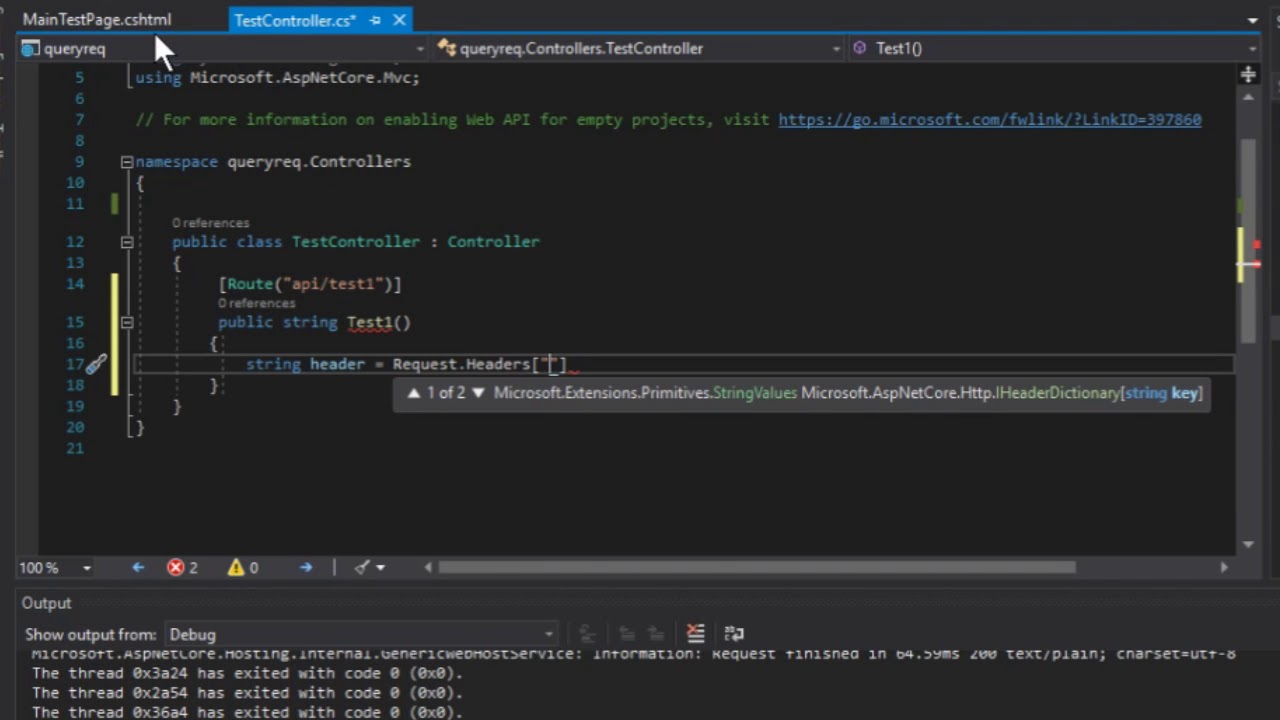 .NET CORE 3.0 API development - handling headers on request
