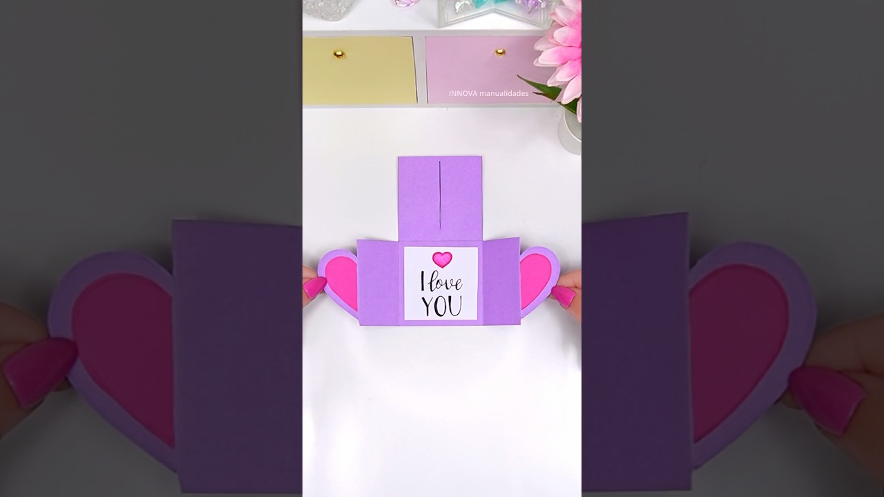 Idea para regalar 💕 Linda tarjeta de regalo para decir “Te amo” #diy #manualidades #ideas #regalo