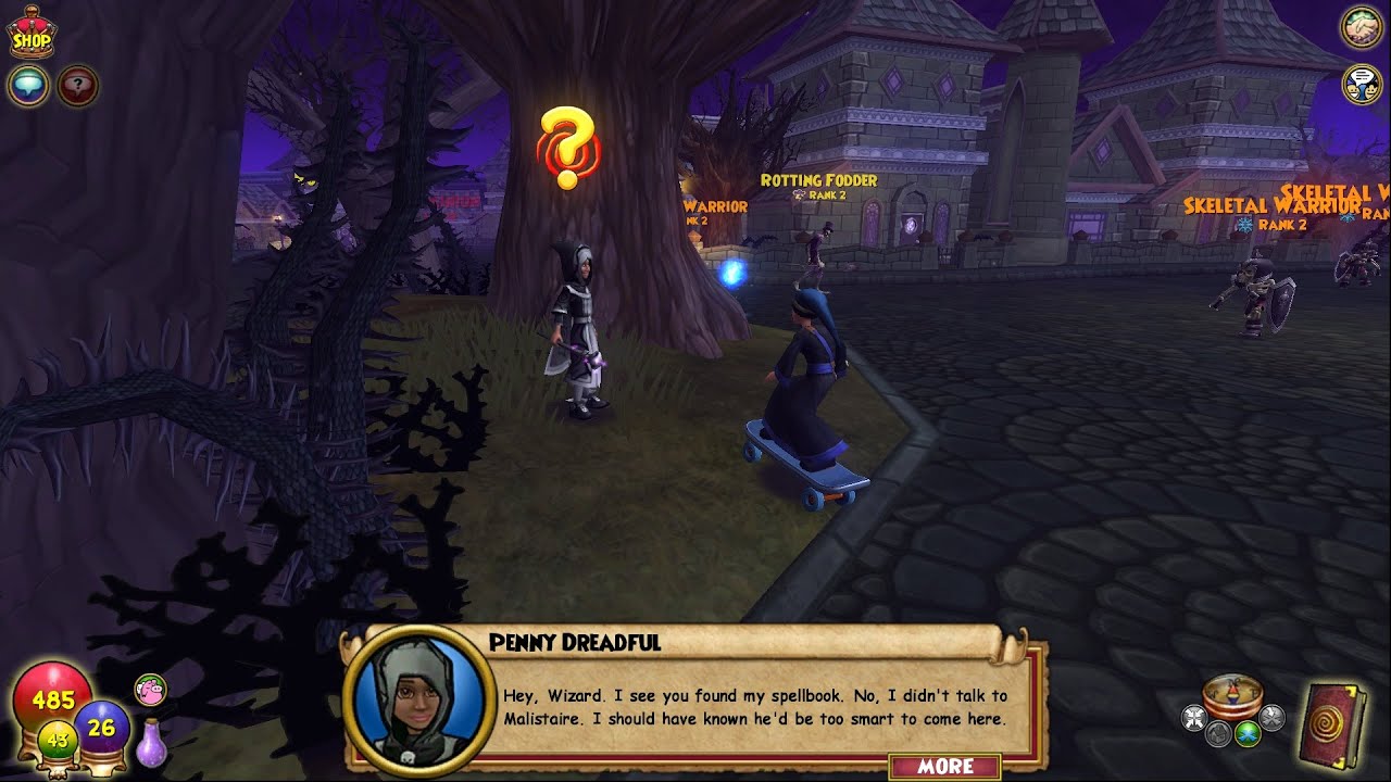 Wizard 101 Side Quest -  Location: The Commons - Penny for your Thoughts