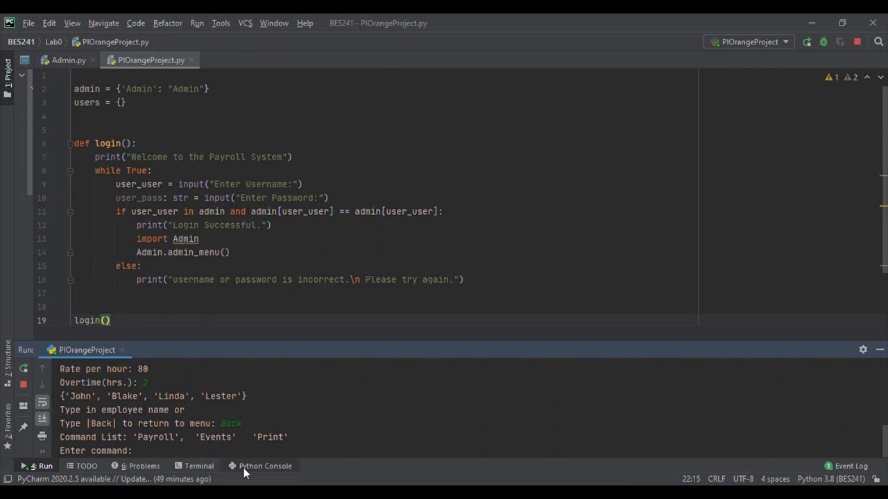 PythonProject:Payroll system using Python