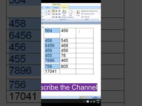 Sum Formula in #msword #computerthecourse #shortcutkeys #learning #shorts #youtubeshorts #viral