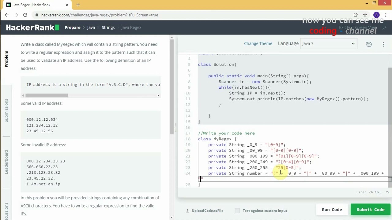 HackerRank - Java #21 - Java Regex