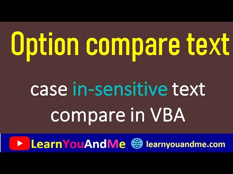 What is Option Compare Text in Excel VBA? | Case insensitive VBA if #ExcelVBA #excel